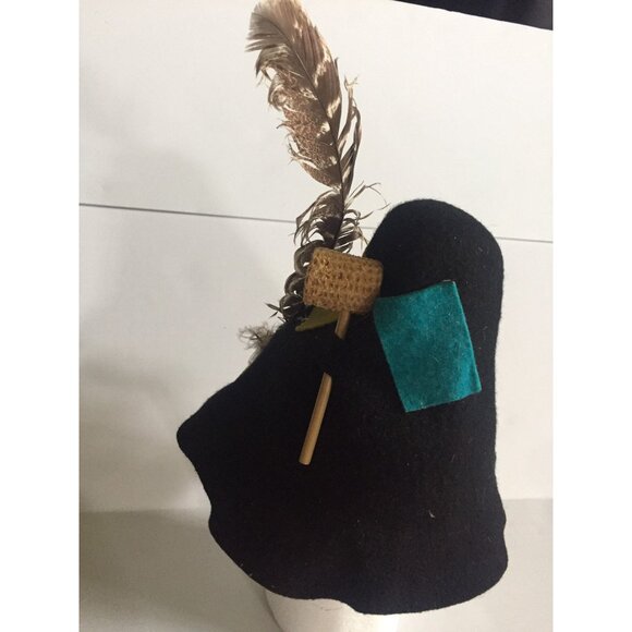 50's Hi-Fella Hobo Hat Heavy Black Felt Corn Cob | Accessories ...